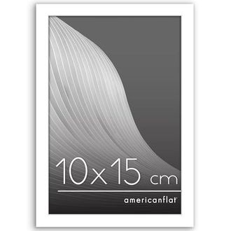 Americanflat 10x15 cm Bilderrahmen aus Kunststoff - 15x10 cm Fotorahmen mit bruchsicherer Scheibe - inklusive Ständer und integrierter Aufhängung für Hoch- und Que