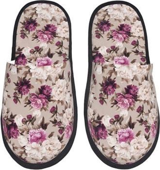 Generic Chaussures De Maison Fleurs De Roses Antid&eacute;rapantes Fuzzy Pantoufles Outdoor Slippers Camping Chaussures Pour Chambre &Agrave; Coucher F&ecirc;te L