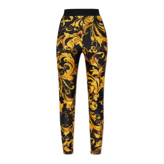 Versace Jeans Couture Femme, Pantalons, Jaune, Taille: 42 FR Leggings avec impression Barocco