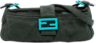 Fendi Hobo Bags - Wool Mamma Baguette Shoulder Bag - Gr. unisize - in Gr&uuml;n - f&uuml;r Damen