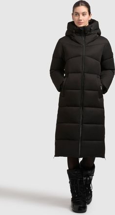 Khujo Steppmantel KHUJO LIMA, Damen, Gr. XL, schwarz, Twill, 100% Polyester, unifarben, eingesetzt elastischer Bund mit Windstopper, M&auml;ntel Steppmantel, Top