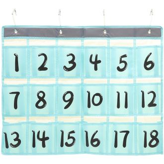 Angoily Wand H&auml;ngeorganizer aus Oxford Stoff 18 F&auml;cher Handliche Aufbewahrungstasche f&uuml;r T&uuml;rrahmen H&auml;ngende Handytasche f&uuml;r Klassenzimmer und Wohnheim mit Hak