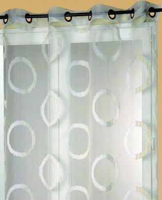 HOME MAISON Ösenvorhang, aus Polyester, Design Organza Jacquard Ivoire Elfenbein