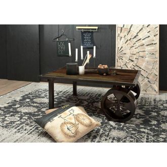 Massivmoebel24 Couchtisch Mango 110x80x45 braun lackiert railway 433