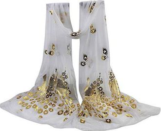 ZYUEER Femme ChèChe ÉCharpe TrèS Long Foulard A Pois- DifféRentes Couleurs Disponibles, Size:160 * 43cm (Blanc)