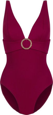 Hunkemöller Hunkemöller Crinkle Ring Badeanzug - Beaujolais - XS