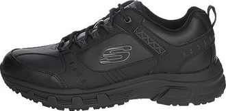 Skechers Oak Canyon Redwick Hommes Formateurs, Black Leather Synthetic Textile Black Trim, 40 EU