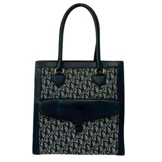 Dior Pre-owned Trotter Canvas Leather Tote Bag - - Pre-owned - Damen - Blau - ONE SIZE