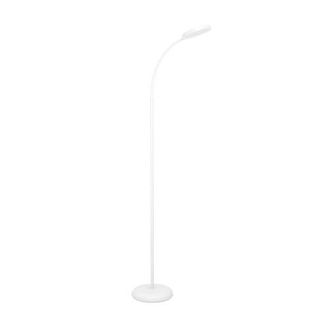 Eglo Lampadaire salon LED Lauro, lampe de lecture flexible sur pied, &agrave; intensit&eacute; variable, luminaire int&eacute;rieur courb&eacute;, plastique blanc, blanc chaud - froid