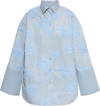 Rotate Rotate Birger Christensen, Femme, Blouses et Chemises, Bleu, Taille: 40 FR Chemise &agrave; motif floral
