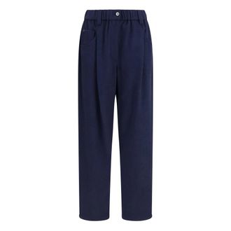 Brunello Cucinelli Stretch-Wollhose - - Trousers - Damen - Blau - M