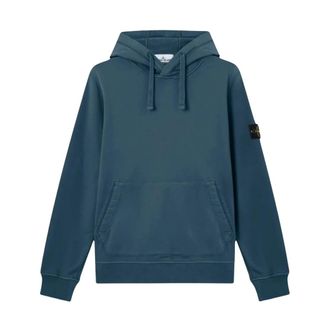 Stone Island Cotton Fleece Hoodie - - Sweatshirts & Hoodies - Herren - Blau - M