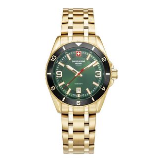 Swiss Alpine Military Swiss Alpine Military 7034.1118 Herrenarmbanduhr Sierra gold gr&uuml;n- Artikelnummer 7034.1118 - - Accessories - Herren - Gelb - ONE SIZE