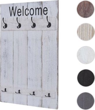 Mendler Mendler - Portemanteau mural HWC-C89, style shabby, 91x60cm blanc