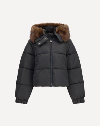 Pinko Godetia padded Down Jacket with faux fur Female 40
