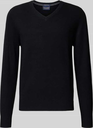 Christian Berg Strickpullover aus Wolle-Kaschmir-Mix mit V-Ausschnitt