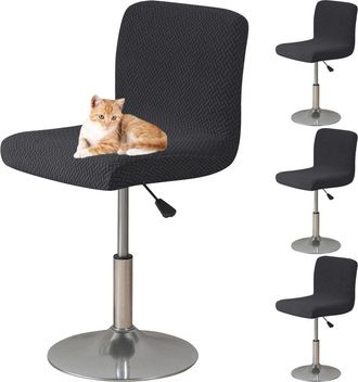 Generic Barhocker Bez&uuml;ge Kratzfest f&uuml;r Katzen Barhocker Schonbez&uuml;ge mit R&uuml;ckenlehne Sitzbez&uuml;ge f&uuml;r Kneipenst&uuml;hle 2er-Set 4er-Set f&uuml;r K&uuml;che Esszimmer Caf&eacute; (Sch