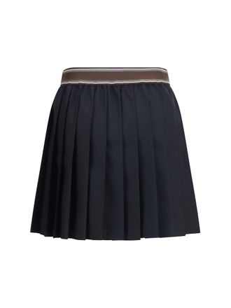 Versace Womens Medusa 95 Pleated Skirt Black Fabric