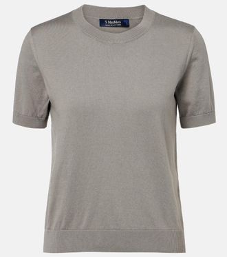 Max Mara Top aus Baumwolle, Seide und Kaschmir