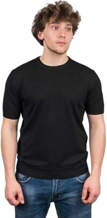 DALLE PIANE CASHMERE T-Shirt Manches Courtes 100% Coton, Made in Italy - Homme, Couleur: Noir, Taille: XXL