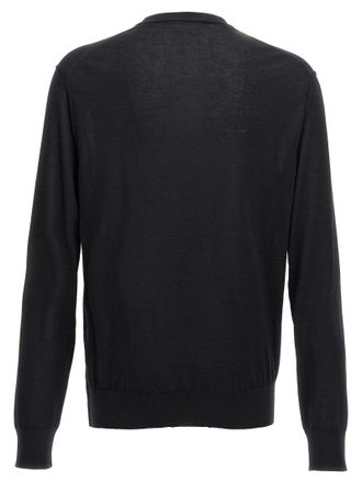 Dolce & Gabbana Logo-Embroidered Cashmere Sweater - Black