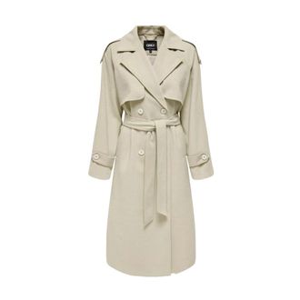 Only Wei&szlig;er Trenchcoat mit doppelreihiger Knopfleiste - - Coats - Damen - Wei&szlig; - M