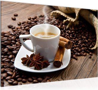 Runa Art Bild Küche Kaffee Modern Wandbilder Esszimmer Küchenbilder 1 Teilig - Made In Germany - Coffee Braun Flur 501815a