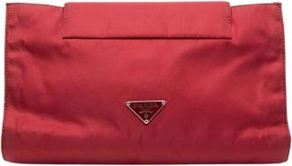 Prada Pre-owned Nylon Pouch - Femme - Pre-owned - Rouge - Taille: ONE Size