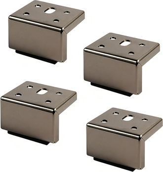 Generic 4er-Set Metall-M&ouml;belf&uuml;&szlig;e Ersatzf&uuml;&szlig;e F&uuml;r Sofas Mit Schrauben, Quadratische Kommodenf&uuml;&szlig;e, F&uuml;r K&uuml;chenregale, Schr&auml;nke, Tische, St&uuml;hle, Schreibtische(5cm/