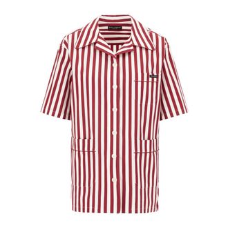 Dolce & Gabbana Gestreiftes Hemd mit Brusttasche - - Blouses & Shirts - Damen - Rot - S