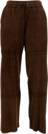 P.A.R.O.S.H. P.a.r.o.s.h., Femme, Pantalons, Brun, Taille: 40 FR Suede Pantalons de surv&ecirc;tement