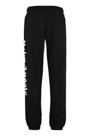 Palm Angels Mens Black Cotton Jersey Sweatpants Track Pants