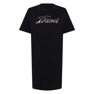 Diesel Egor Logo T-Shirt Kleid - - Dresses - Damen - Schwarzk - XS