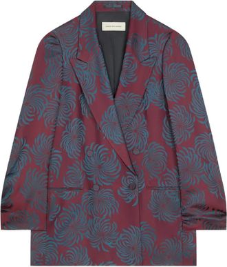 Dries Van Noten blazer à fleurs - Rouge