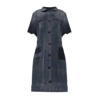Maison Margiela Femme, Robes, Bleu, Taille: 36 FR Robe Midi D&eacute;lav&eacute;e par le Soleil