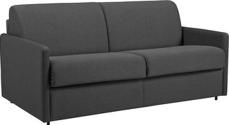 Vente-Unique Schlafsofa 3-Sitzer - Liegefläche: 140 cm - Matratzenhöhe: 22 cm mit Memory Schaum - Stoff - Grau - CALIFE