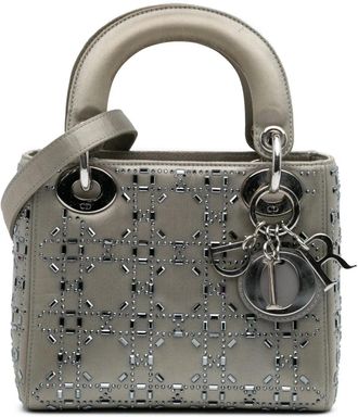 Dior Hobo Bags - Mini Satin Cannage Strass Crystal Embellished Lady - Gr. unisize - in Grau - f&uuml;r Damen
