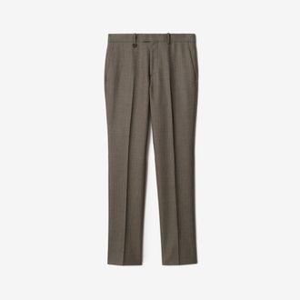 Burberry Pantalon de costume en laine grisaille, Size: 46