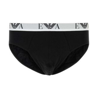 Emporio Armani Homme, Sous-v&ecirc;tements, Noir, Taille: L Briefs avec ceinture &agrave; logo signature