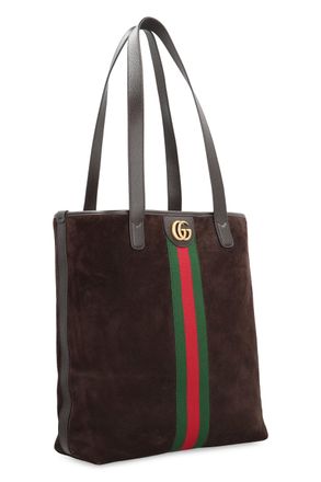 Gucci Mens Shopping Bag Ophidia Brown Calf Leather Tote