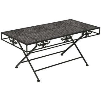 vidaXL Vidaxl - Table basse pliante Style vintage M&eacute;tal 100x50x45 cm Noir