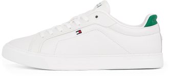 Tommy Hilfiger Herren Court Sneaker Icon aus Leder, Weiß (Ecru), 40
