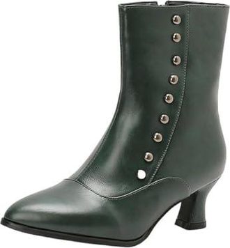 Generic Bottines dhiver chaudes doubl&eacute;es en polaire pour femme - Couleur unie - Bout pointu - Fermeture &eacute;clair lat&eacute;rale - &Eacute;l&eacute;gantes bottes thermiques pour cha