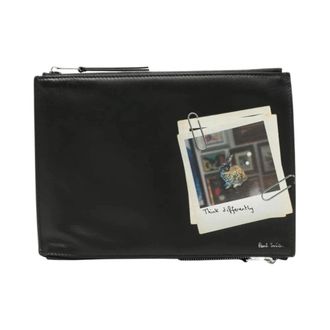 Paul Smith Fotodruck Leder Pochette - - Bags - Herren - Schwarzk - ONE SIZE