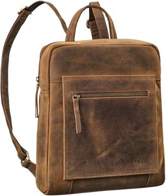 Royalz sac à dos femme vintage petit cuir véritable Nebraska citybackpack moderne en cuir véritable pour documents DIN A4 tablette 12,9 pouces, Couleur:Nevad