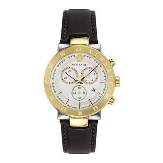 Versace Homme, Accessoires, Jaune, Taille: ONE Size Chronographe Urban Mystique Montre en Cuir
