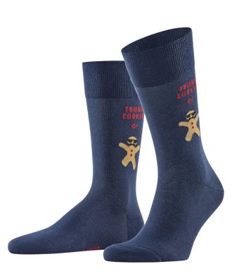 Burlington Herren Socken Tough Cookie M So Baumwolle gemustert 1 Paar, Blau Marine 6120, 40-46
