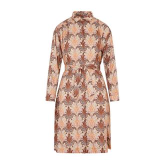 Etro Braun bedrucktes Hemdkleid - - Dresses - Damen - Mehrfarbig - XS