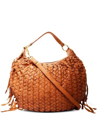 Miu Miu sac cabas &agrave; franges (2000-2015) - Marron
