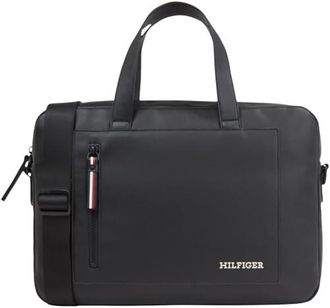 Tommy Hilfiger Sac pour Ordinateur Portable Homme Pique Slim Computer Bag avec Fermeture Éclair, Noir (Black), Taille Unique
